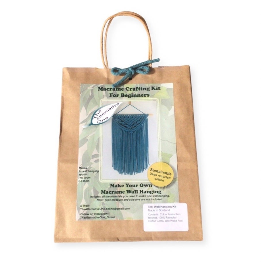 Teal Wall Hanging Macrame Kit | An Independent Zebra | Gift Shop ...